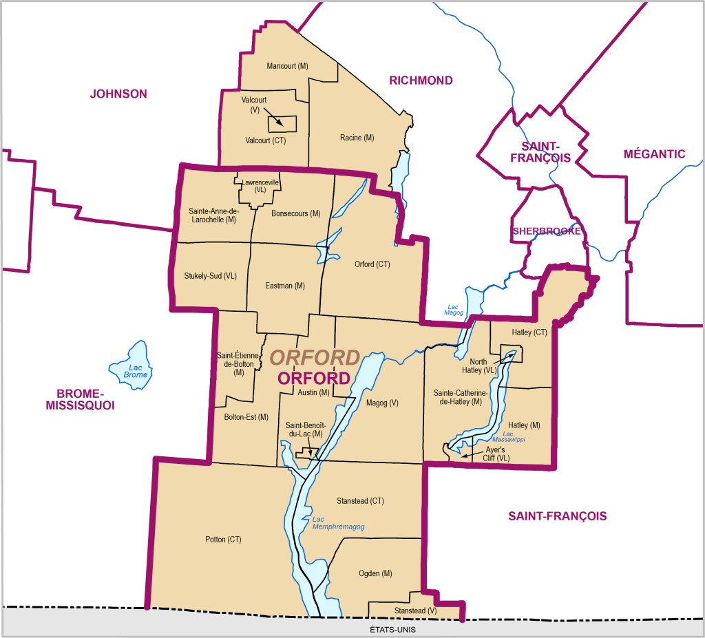 Nouvelle carte électorale pour le comté d’Orford - Le Reflet du Lac